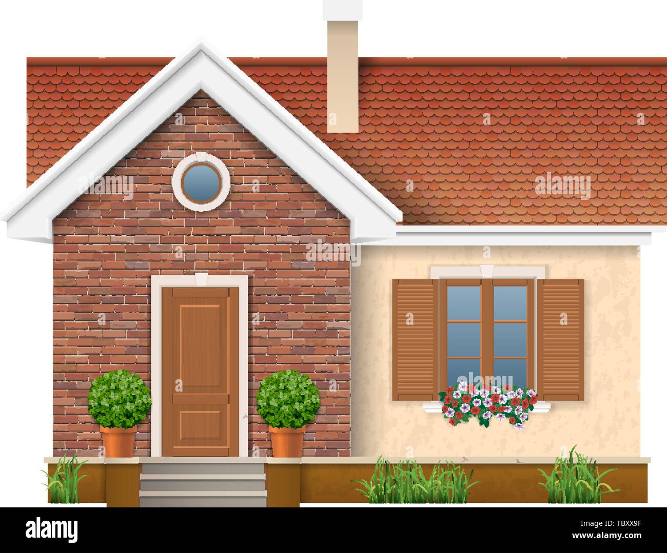 Rural white stone house Stock Vector Images - Alamy