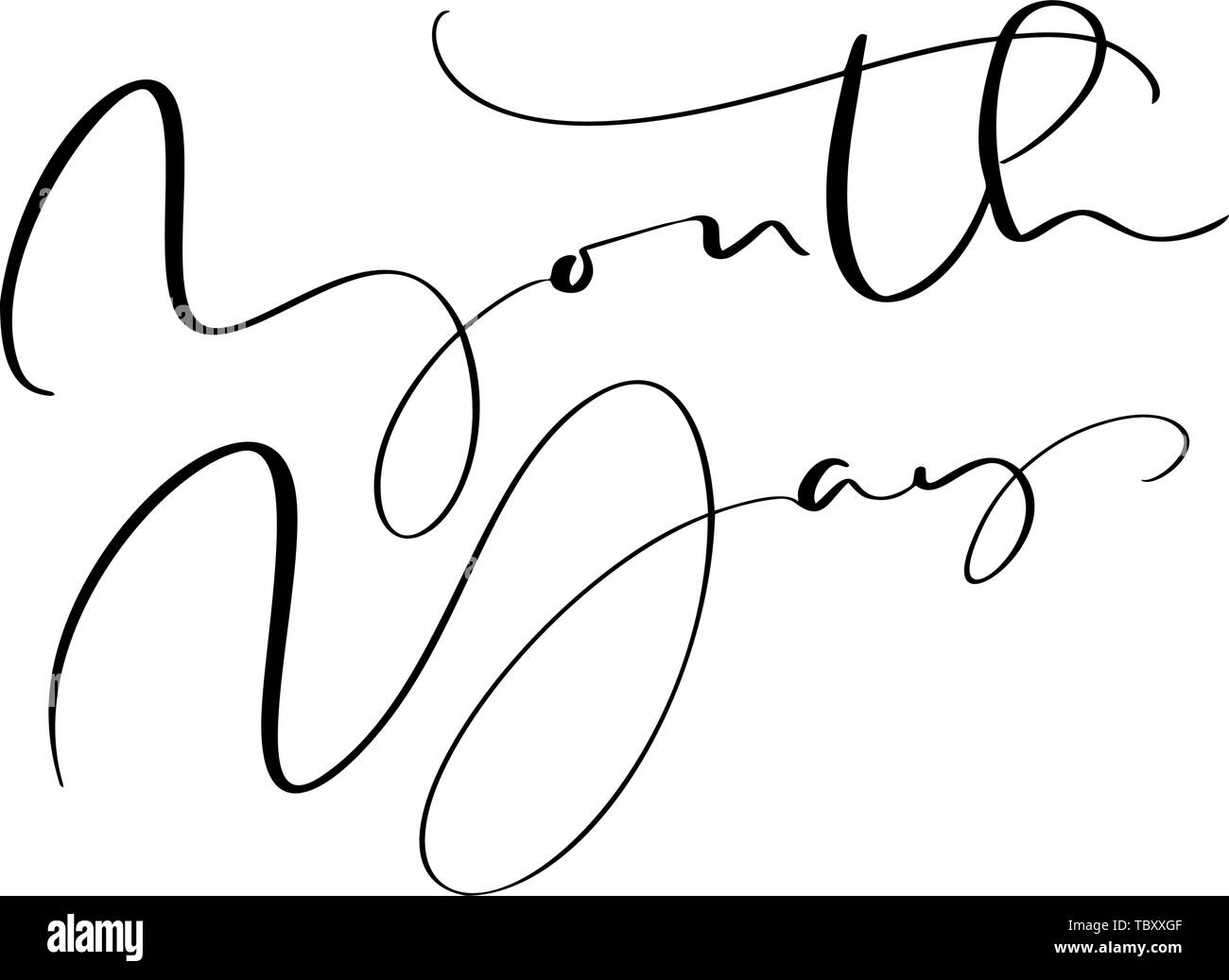 Youth Day vector calligraphy lettering phrase for International Youth ...