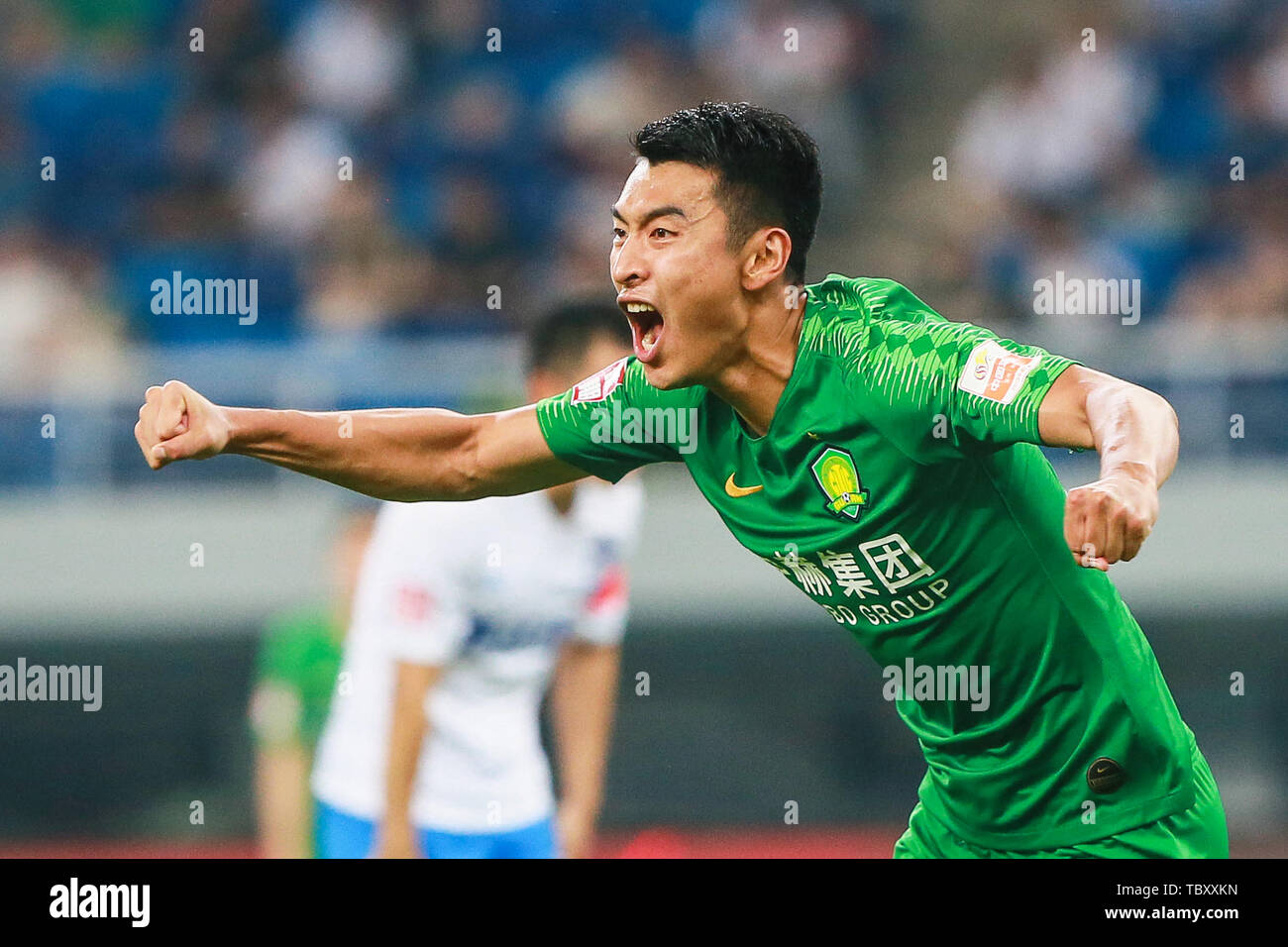 Wang Ziming of Beijing Sinobo Guoan celebrates after scoring against ...