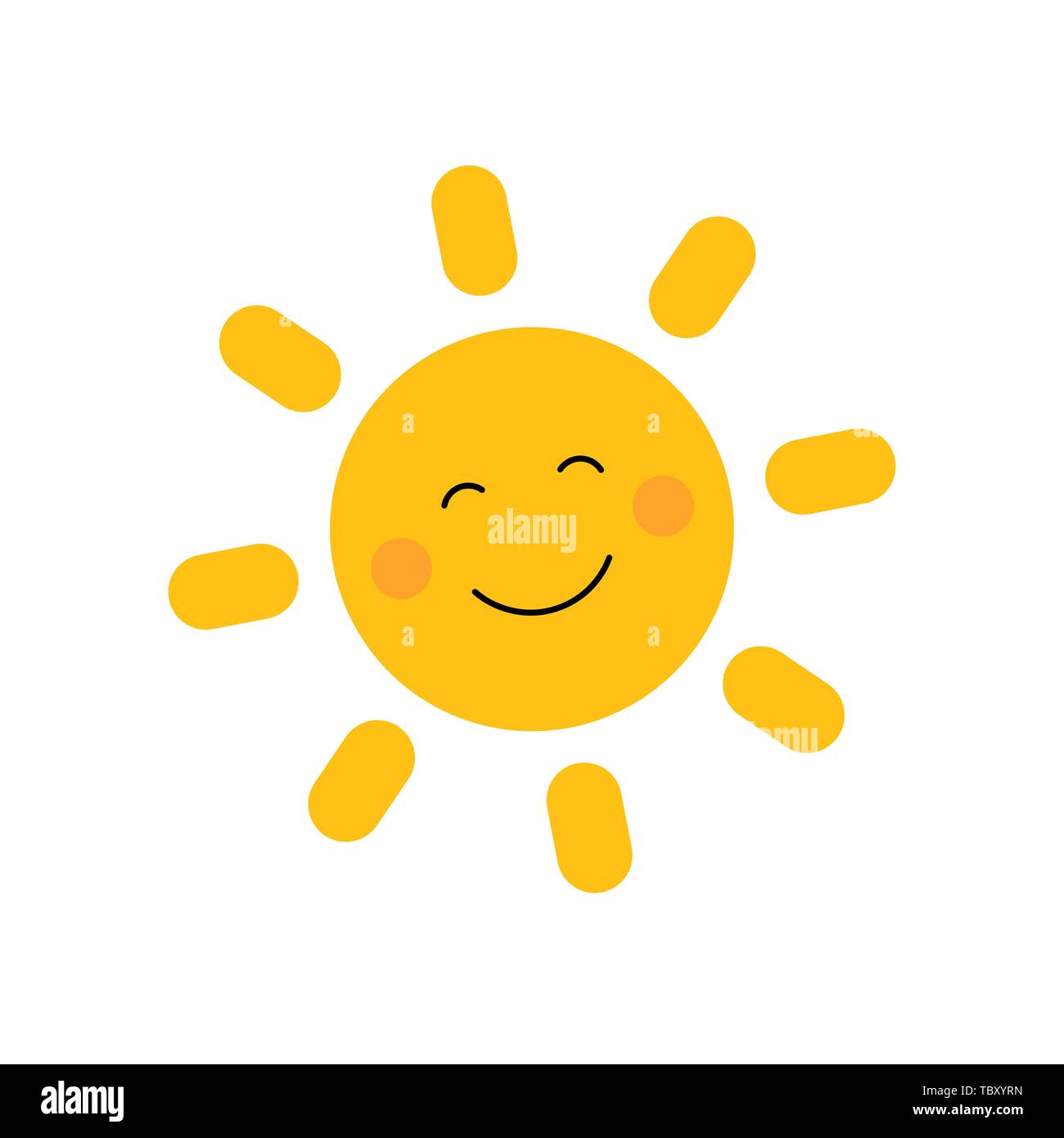Cute sun with smile. Vector illustration Stock Vector Image & Art - Alamy