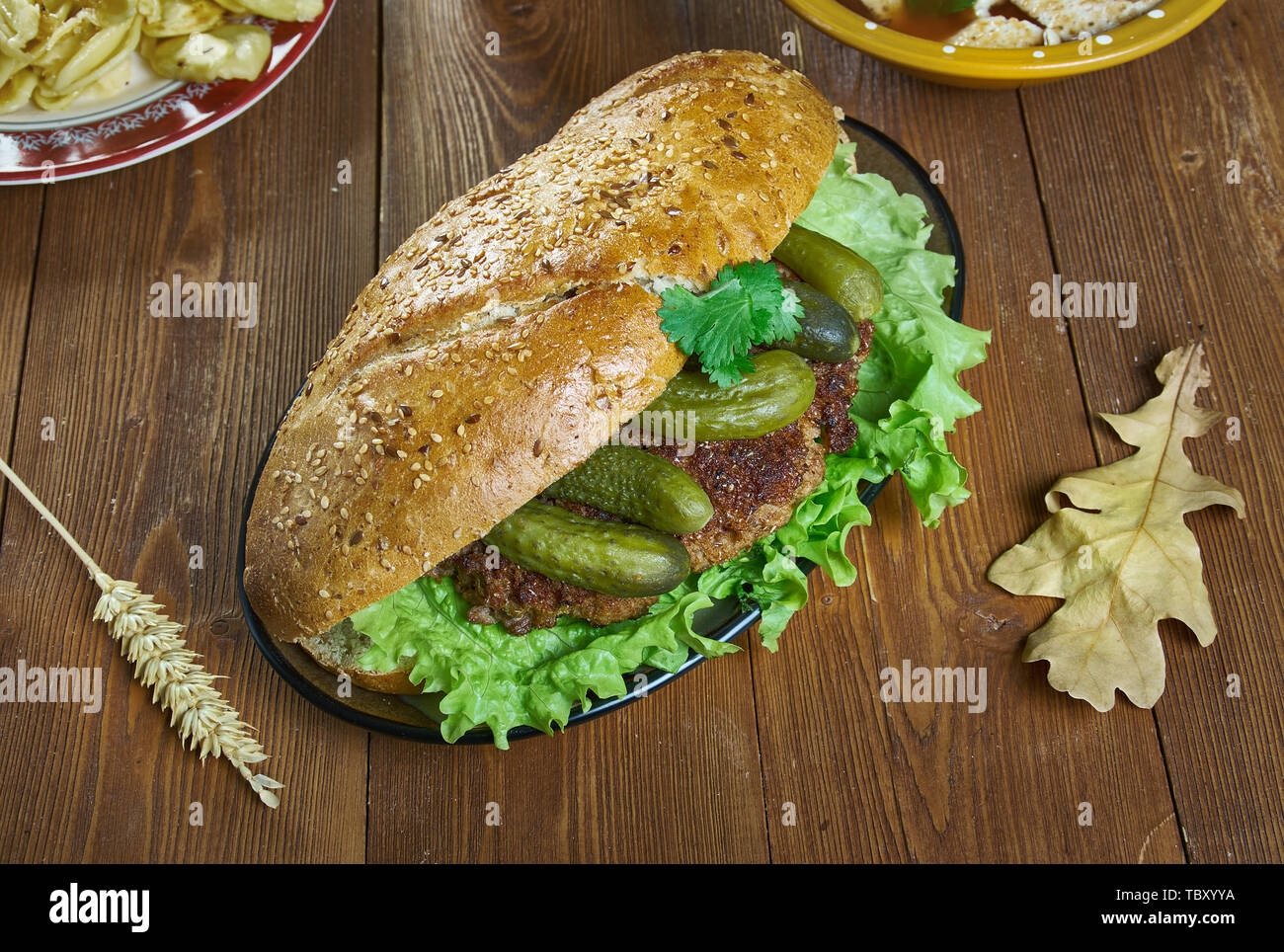Schnitzelsemmel, German schnitzel in a bun , Austrian national cuisine ...