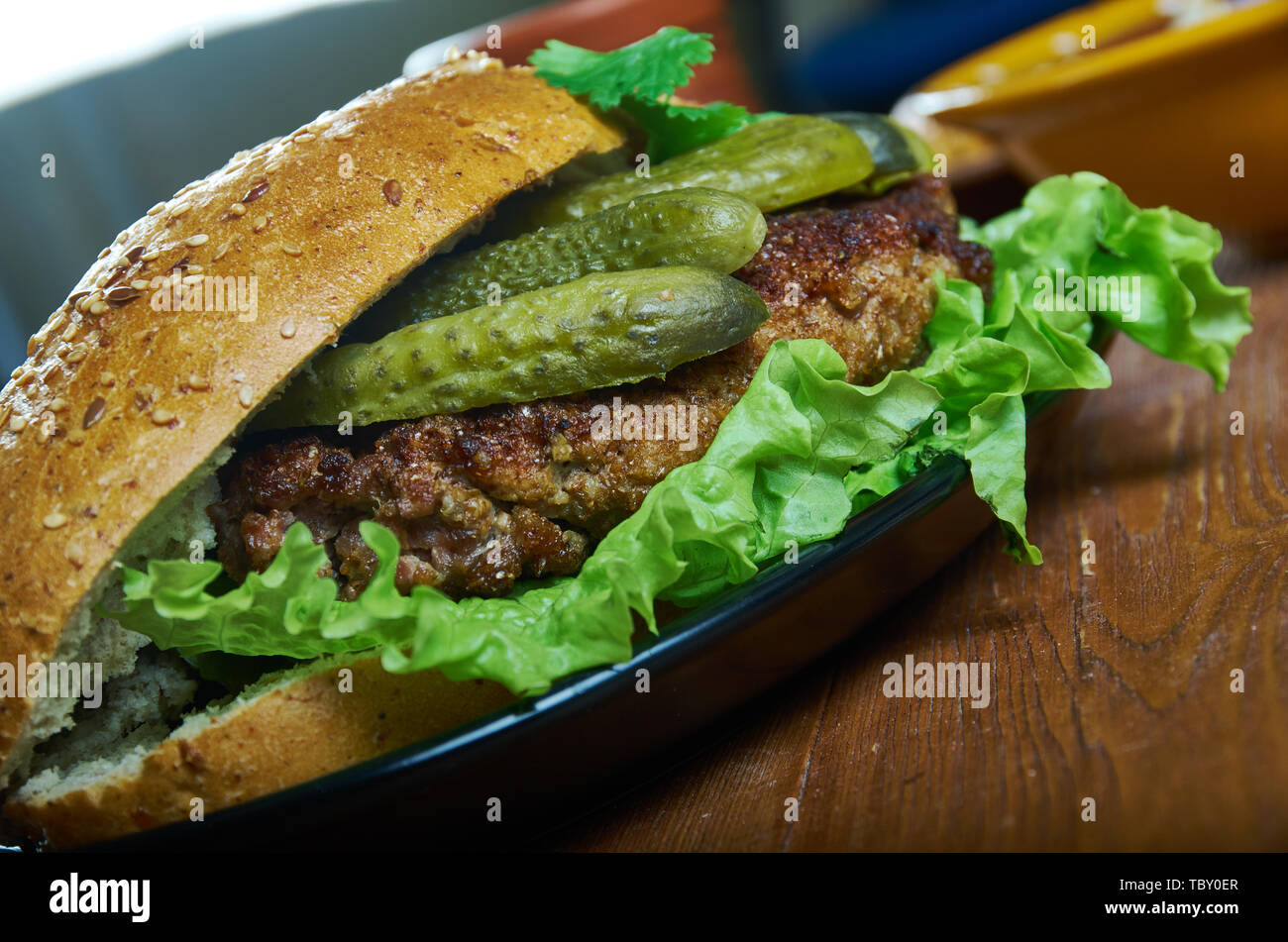 Schnitzelsemmel, German schnitzel in a bun , Austrian national cuisine ...