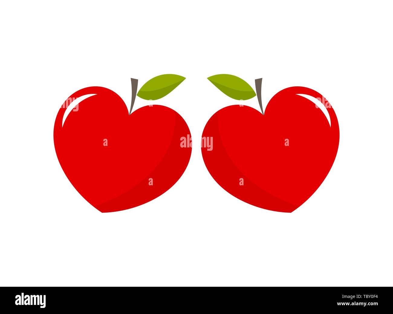 Red heart shaped apples. Vector illustration Stock Vector Image & Art ...