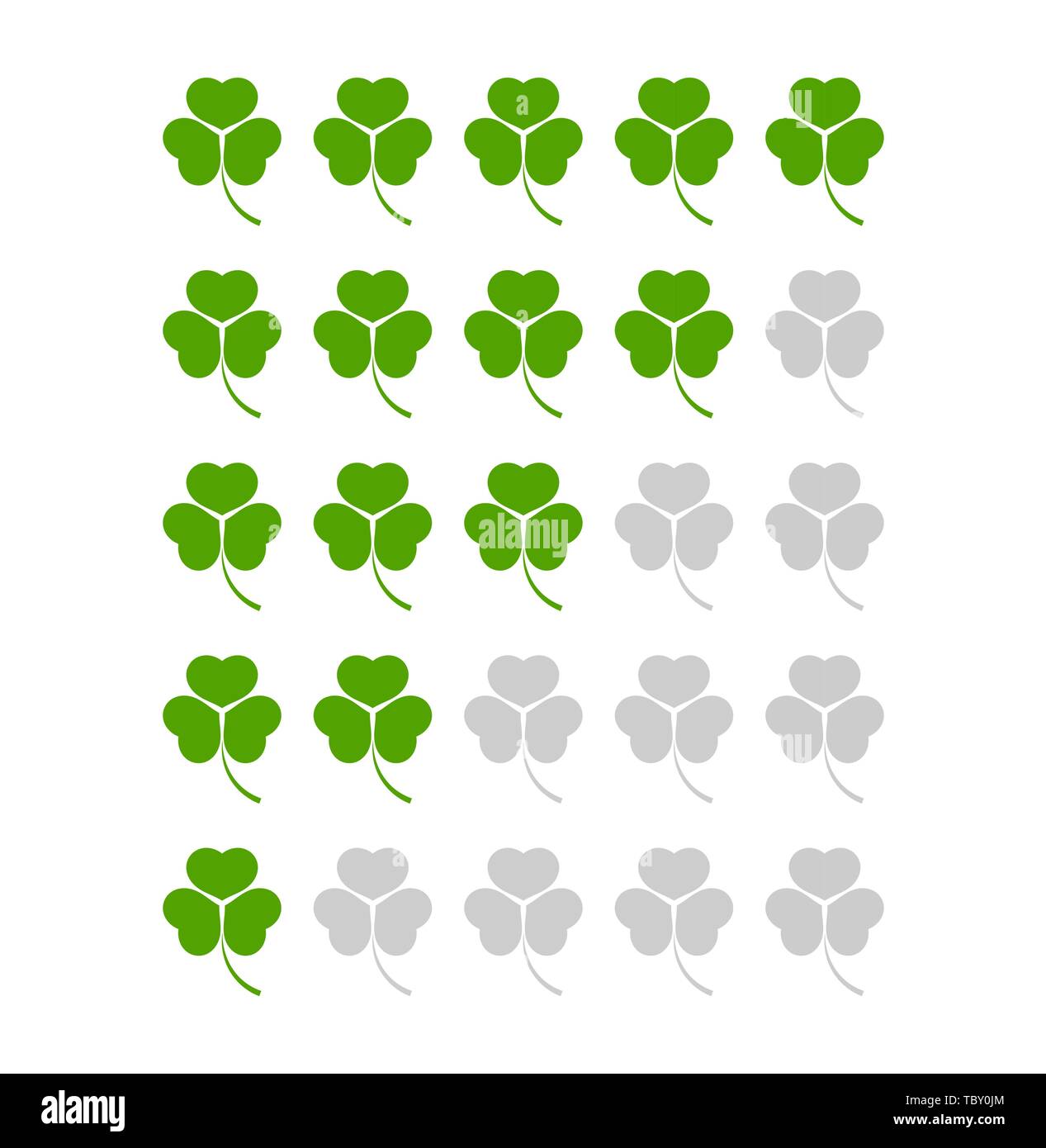 Rating rank green leaf clover symbols. Vector illustration Stock Vector ...
