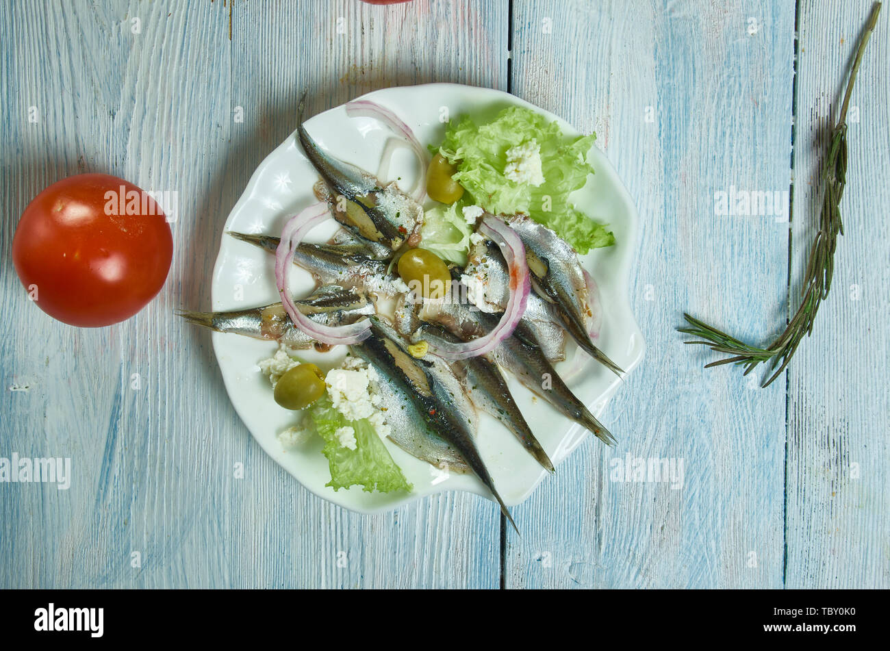 alici marinate, anchovy salad Italian-American cuisine, Traditional ...