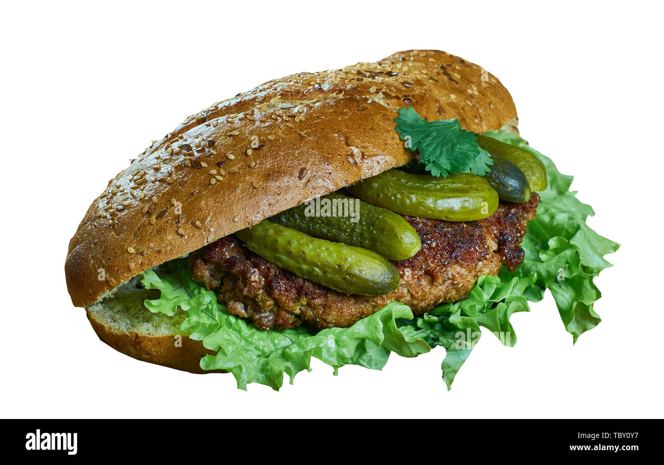 Schnitzelsemmel, German schnitzel in a bun , Austrian national cuisine ...