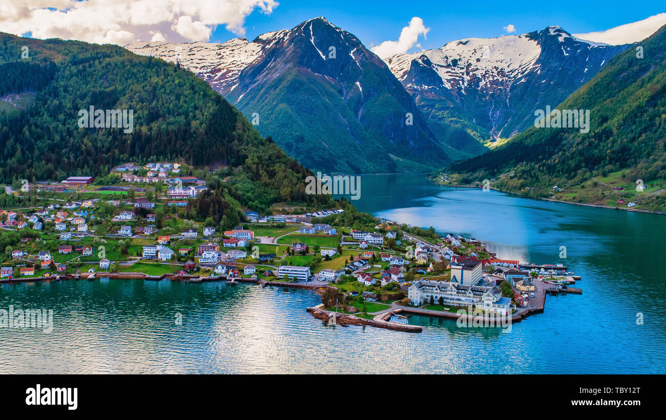 Balestrand. The administrative centre of Balestrand Municipality in ...