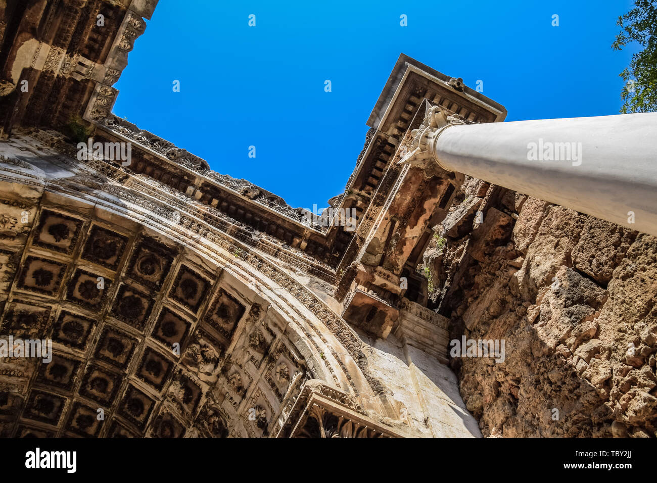 Adrian Gate, Antalya landmark, Turkey. Antique ancient construction of ...