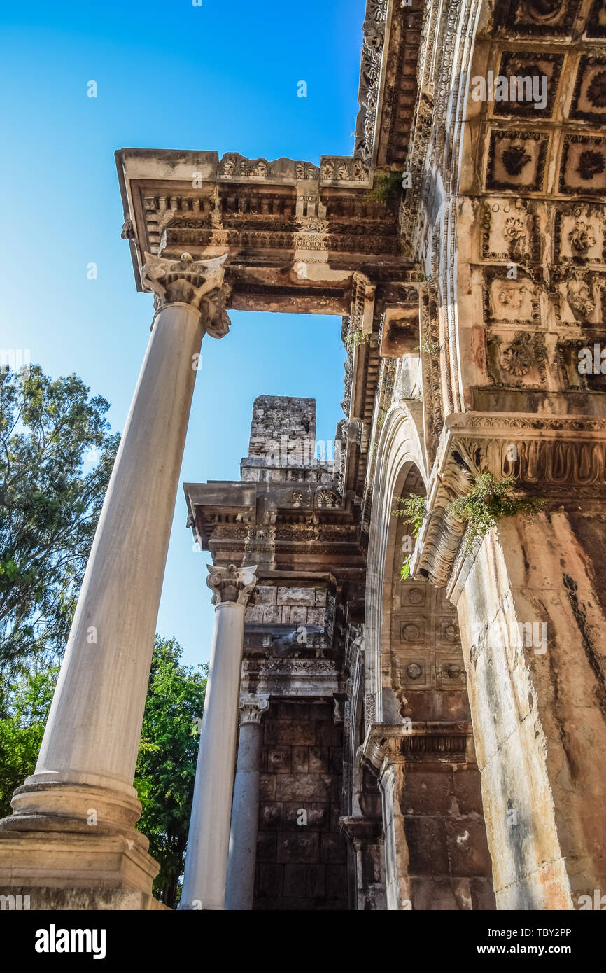Adrian Gate, Antalya landmark, Turkey. Antique ancient construction of ...