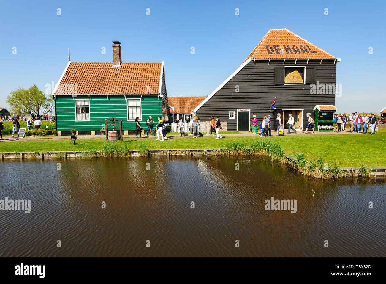 Traditional Dutch village houses in Zaanse Schans, Netherlands Stock ...