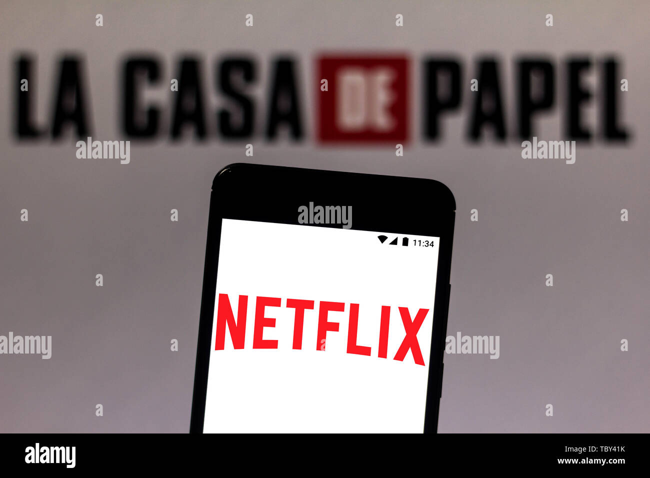 June 3, 2019 - Brazil - In this photo illustration the Netflix logo is ...