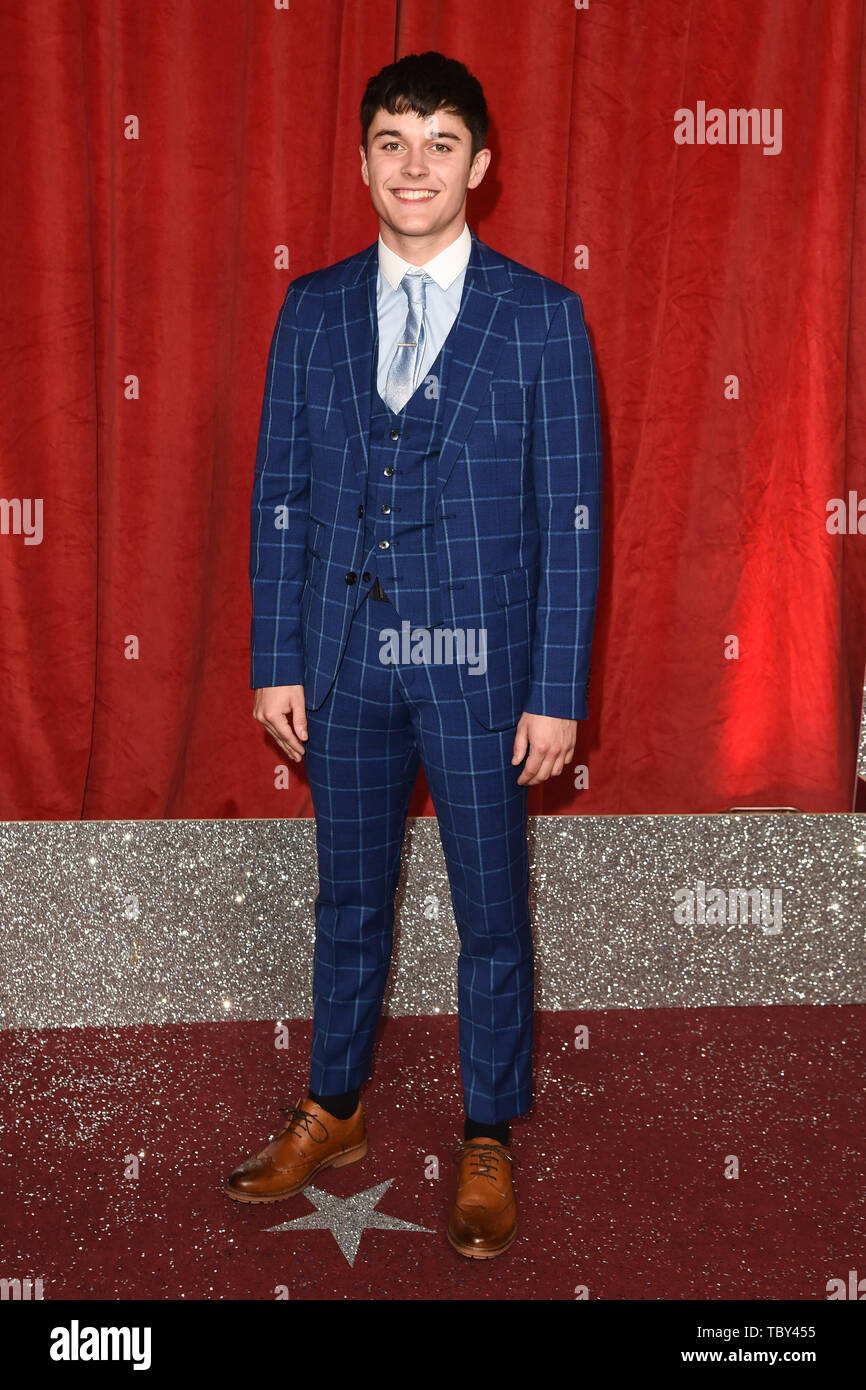 LONDON, UK. June 01, 2019: Luke Jerdy arriving for The British Soap ...