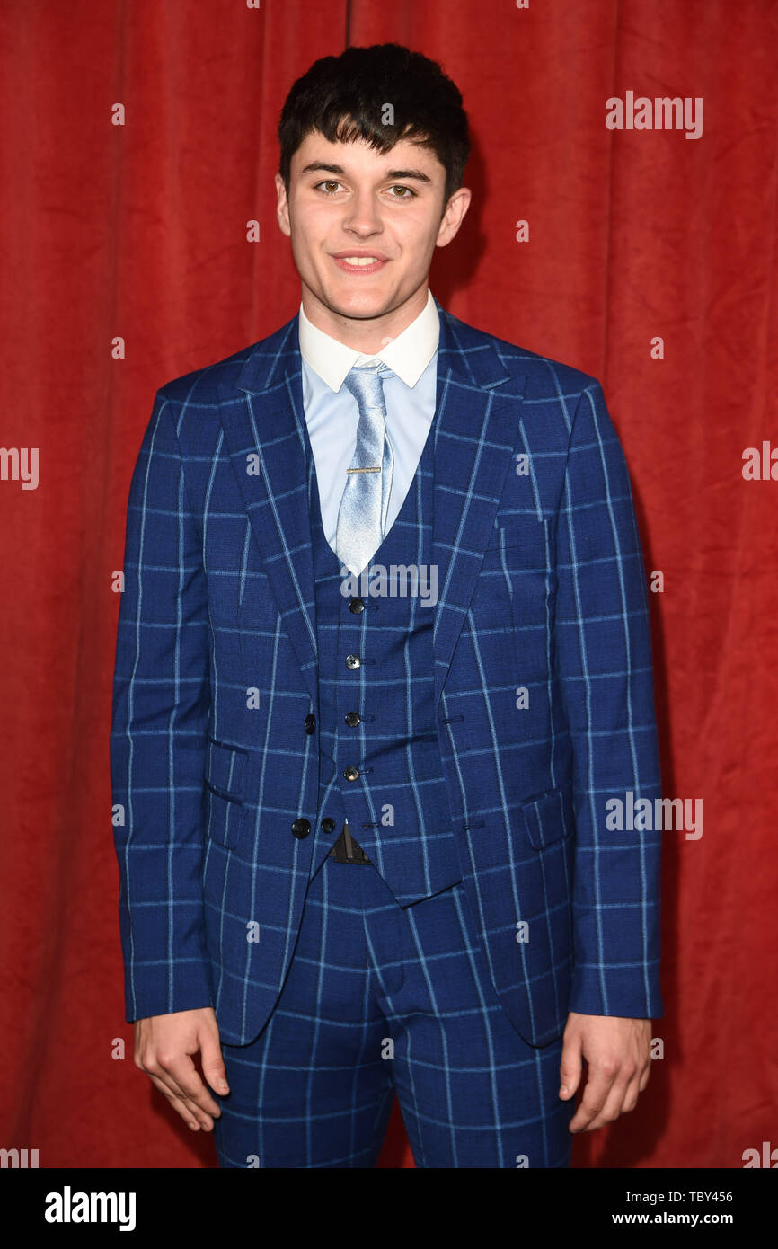 LONDON, UK. June 01, 2019: Luke Jerdy arriving for The British Soap ...