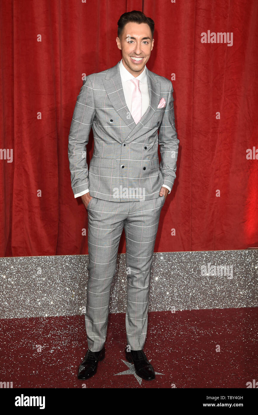 LONDON, UK. June 01, 2019: Ross Adams arriving for The British Soap ...