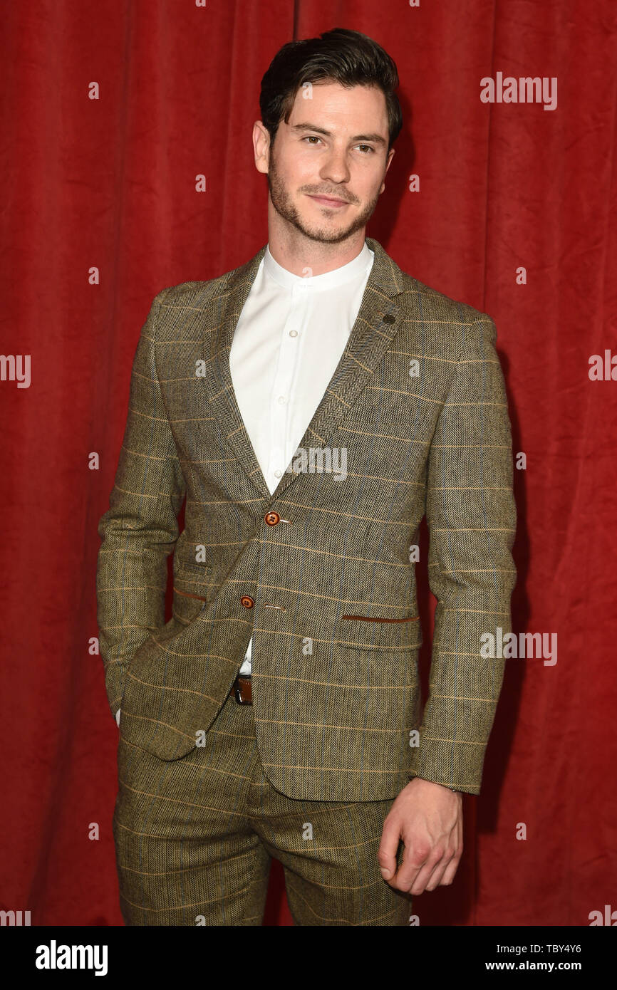 LONDON, UK. June 01, 2019: Toby Smith arriving for The British Soap ...