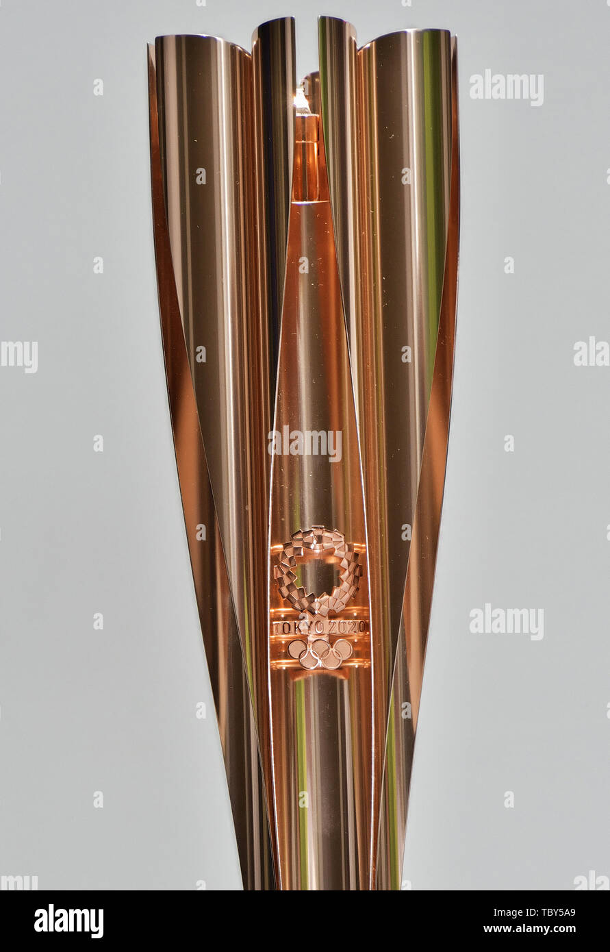 The Olympic torch of the Tokyo 2020 Olympic Games is displayed at the ...