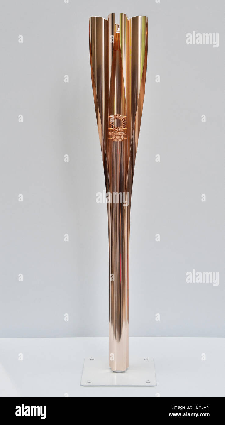 The Olympic torch of the Tokyo 2020 Olympic Games is displayed at the ...