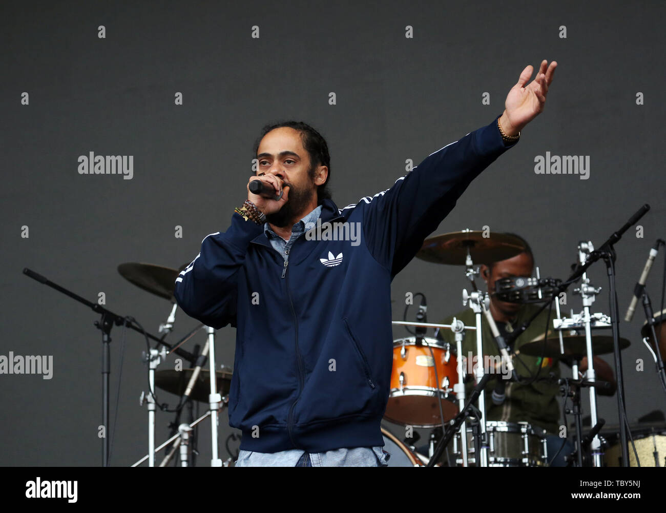 London, UK. 02nd June, 2019. Damian Marley Performs live on stage at ...