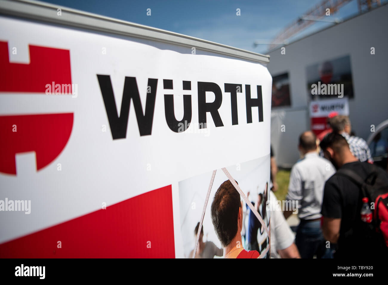 03 June 2019, Baden-Wuerttemberg, Künzelsau: The logo of the Würth ...
