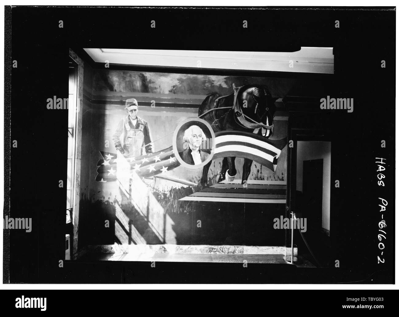 City hall and mural Black and White Stock Photos & Images - Alamy