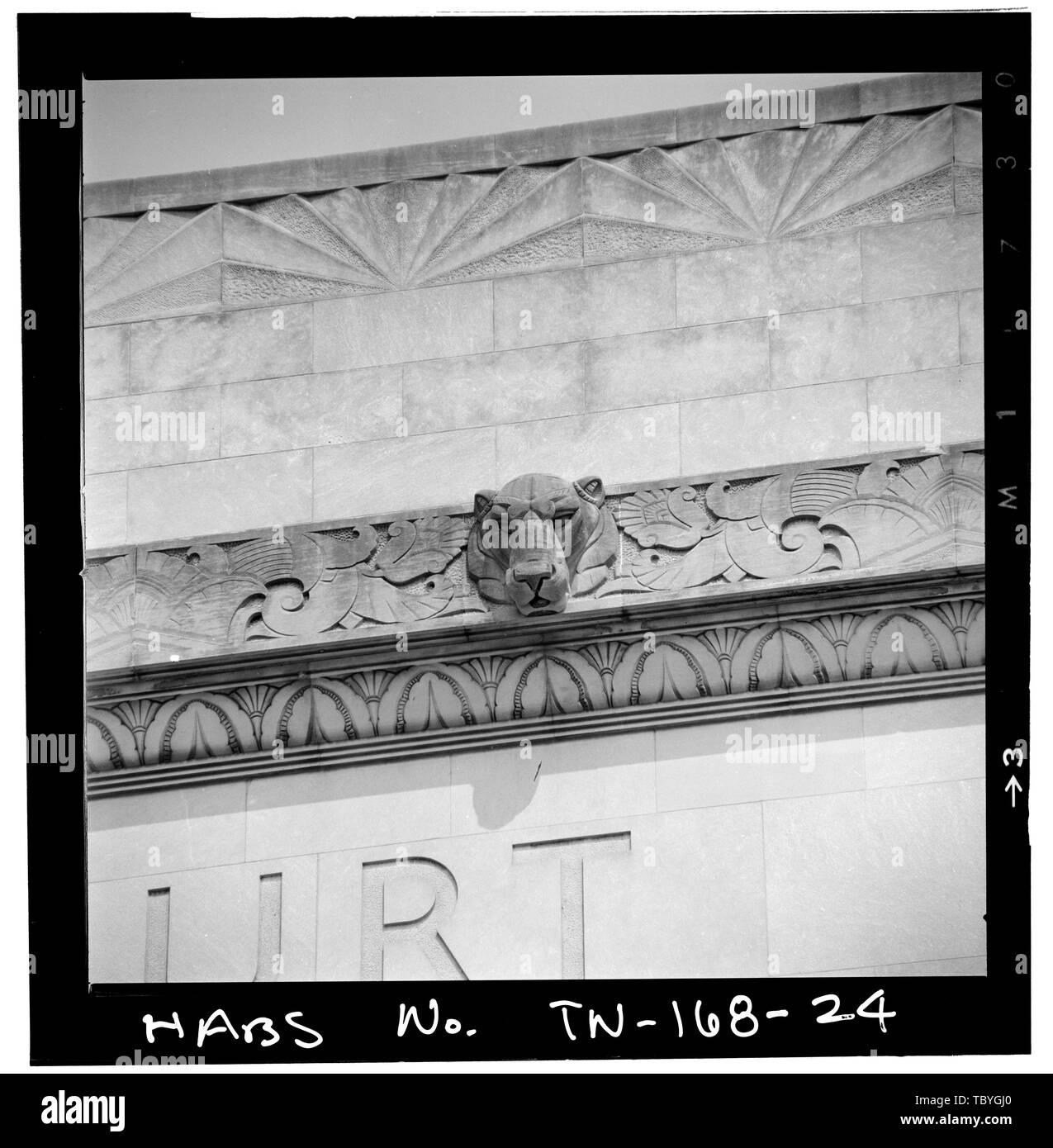 Main elevation,lioness's head on cornice Davidson County Courthouse and ...