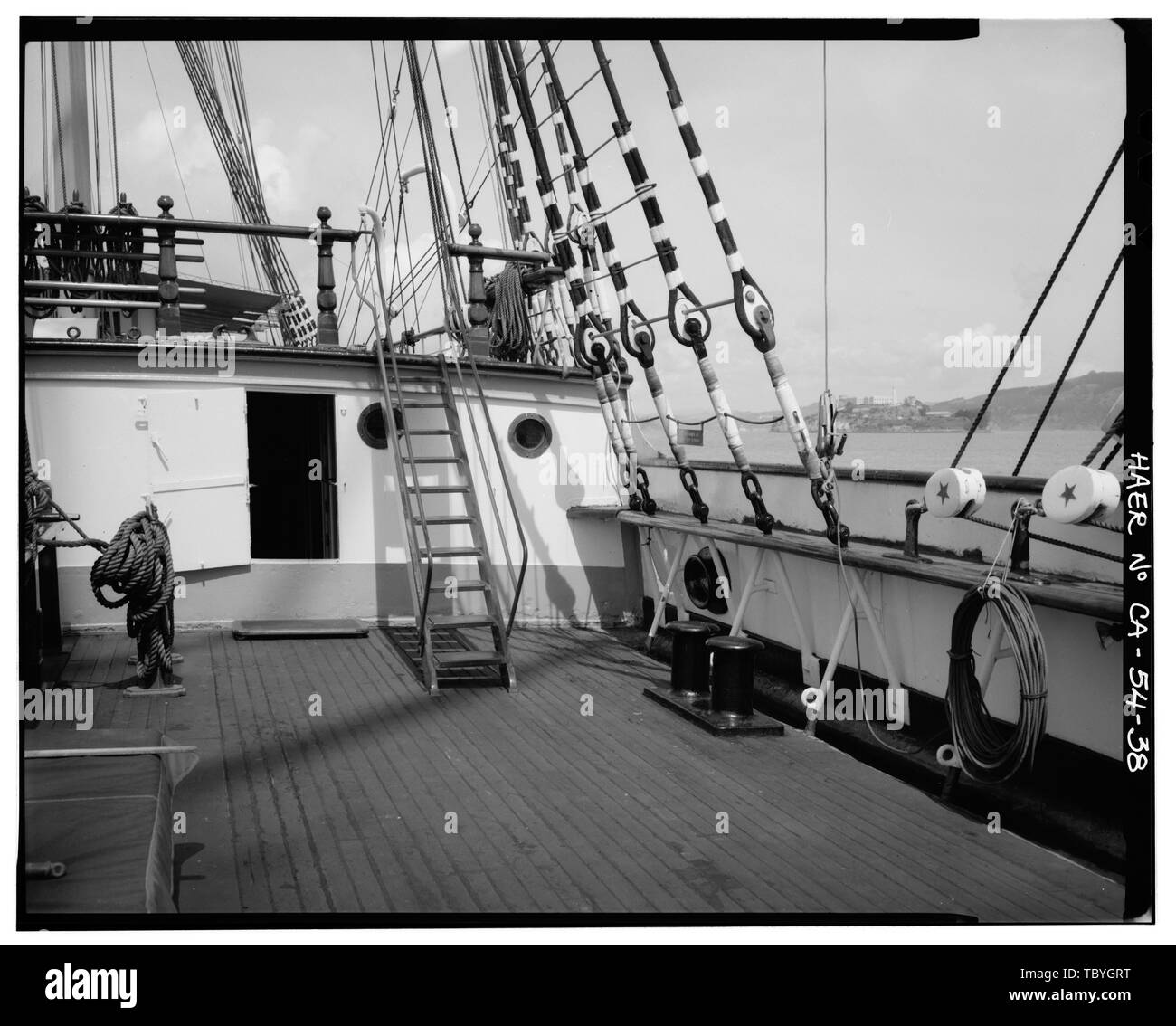 Main shrouds at main deck, port side. Ship BALCLUTHA, 2905 Hyde Street ...