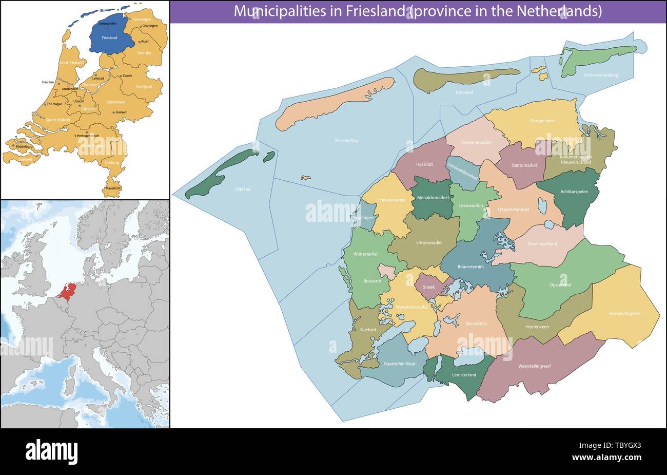 Administrative district friesland Stock Vector Images - Alamy