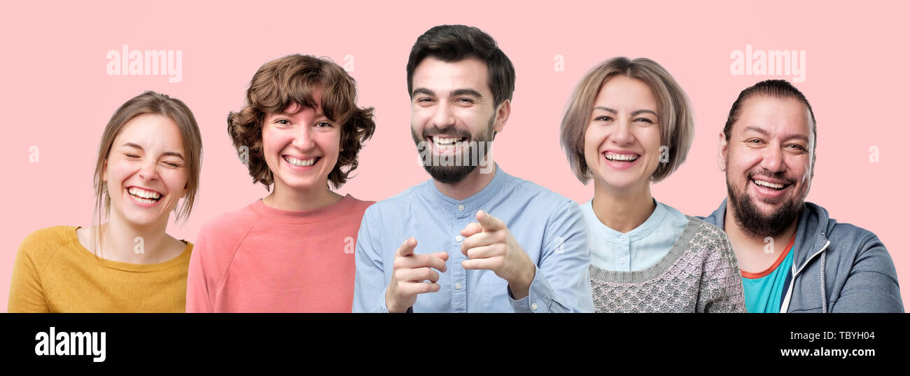 Laughing joke group hi-res stock photography and images - Alamy