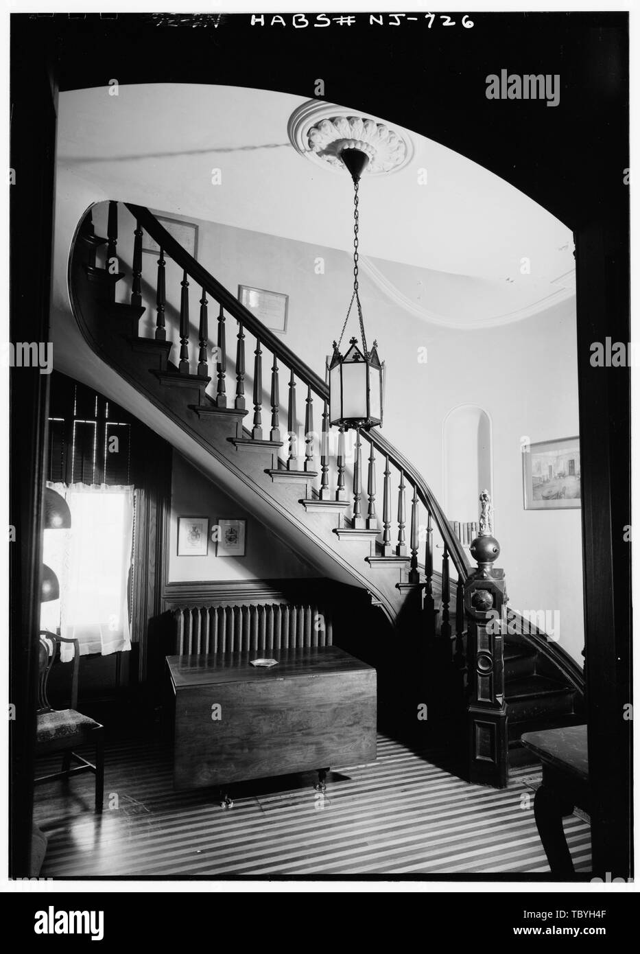 Staircase in main hall Black and White Stock Photos & Images - Alamy