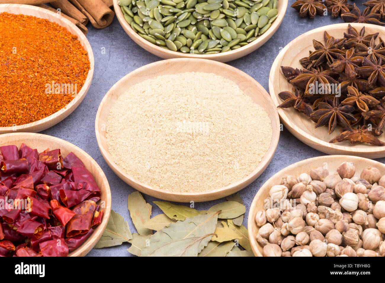 All kinds of seasonings, Chinese seasonings, high angle overhead shot ...