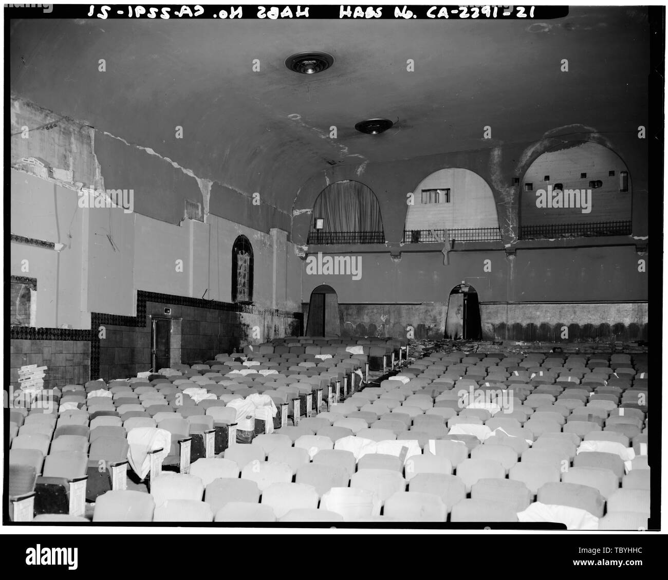 March. THEATER AUDITORIUM, FROM FRONT TO FOYER DOORS, SHOWING WEST WALL ...