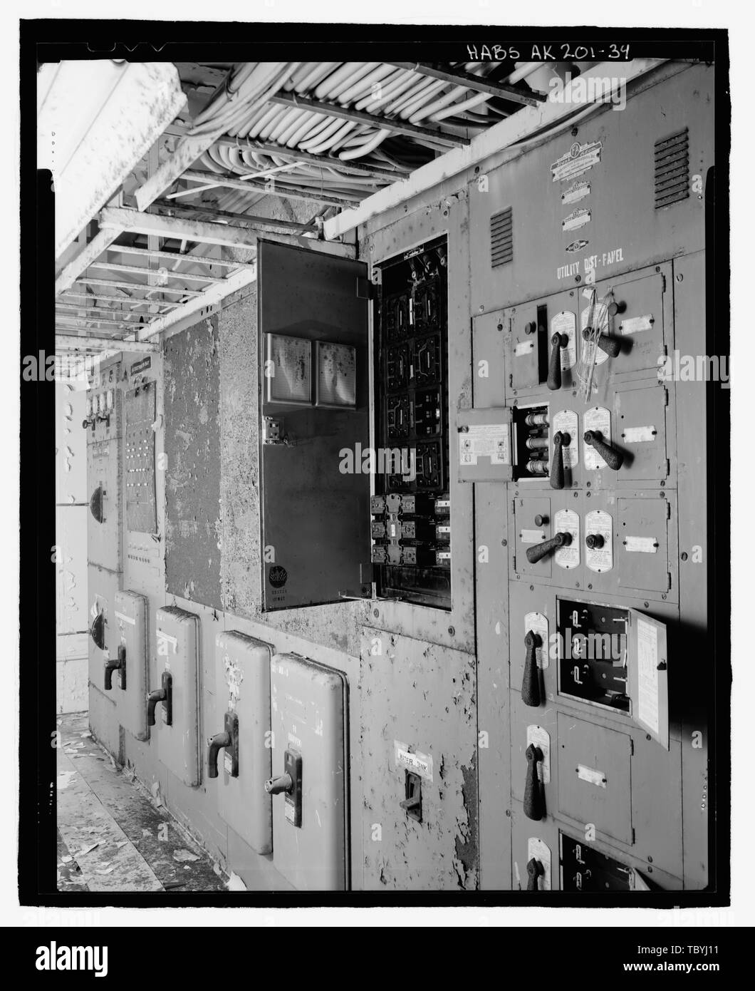 Master electrical fuse panel, Building 3, looking north POW3 Distant ...
