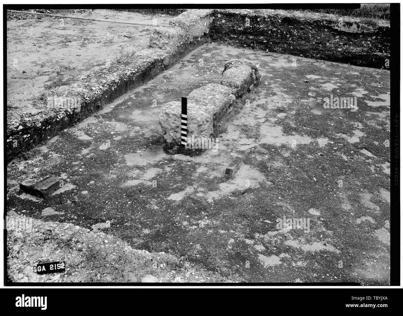 May, 1958 FREE STANDING TABBY WALL AT WEST END OF HOUSE FROM SOUTHEAST ...