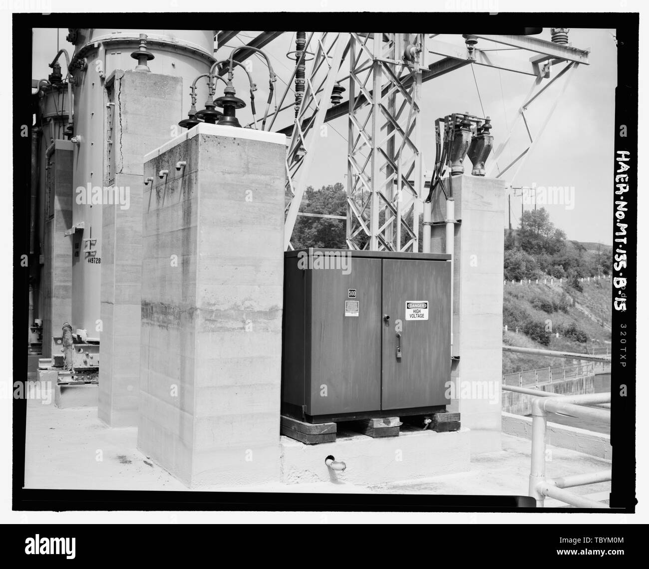 Modern stepdown transformer, view to north Morony Hydroelectric ...