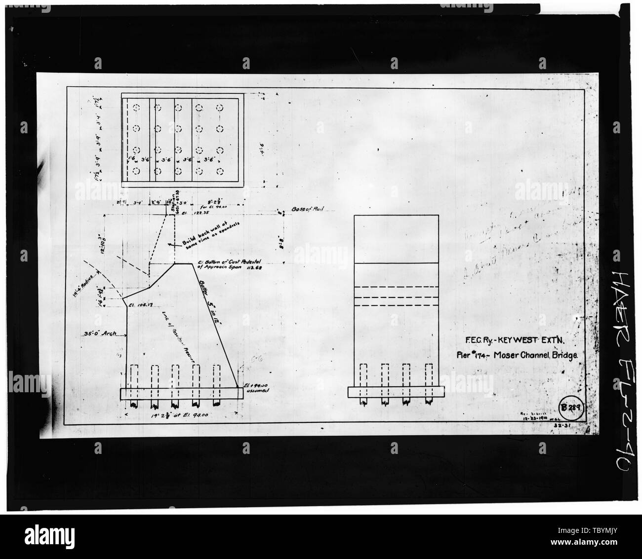 Moser Channel Bridge, details of Pier 174, drawing 12231910, Rev. 22111 ...