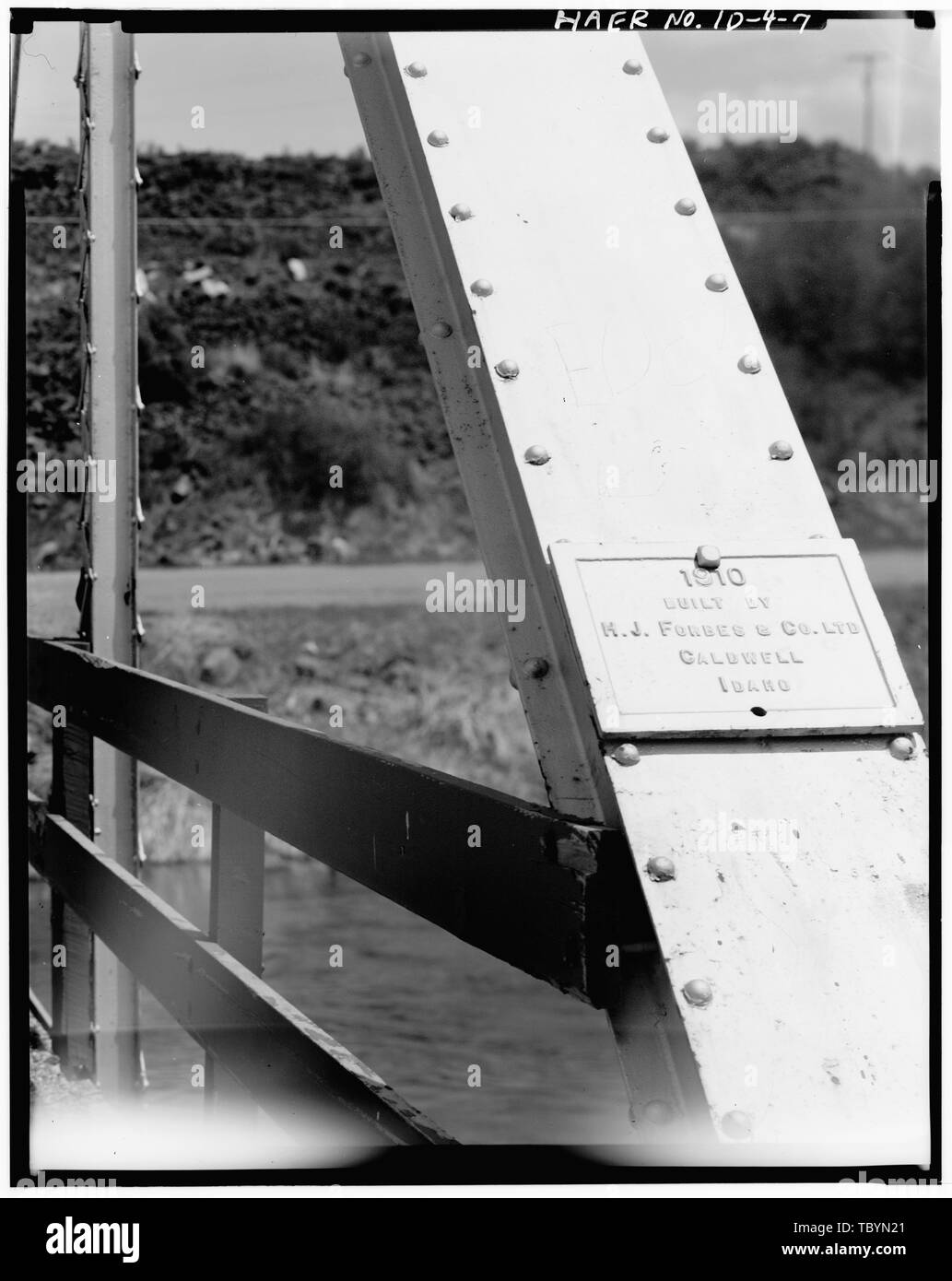 NAMEPLATE AND RIVETS DETAIL Thatcher Bridge, Spanning Bear River ...