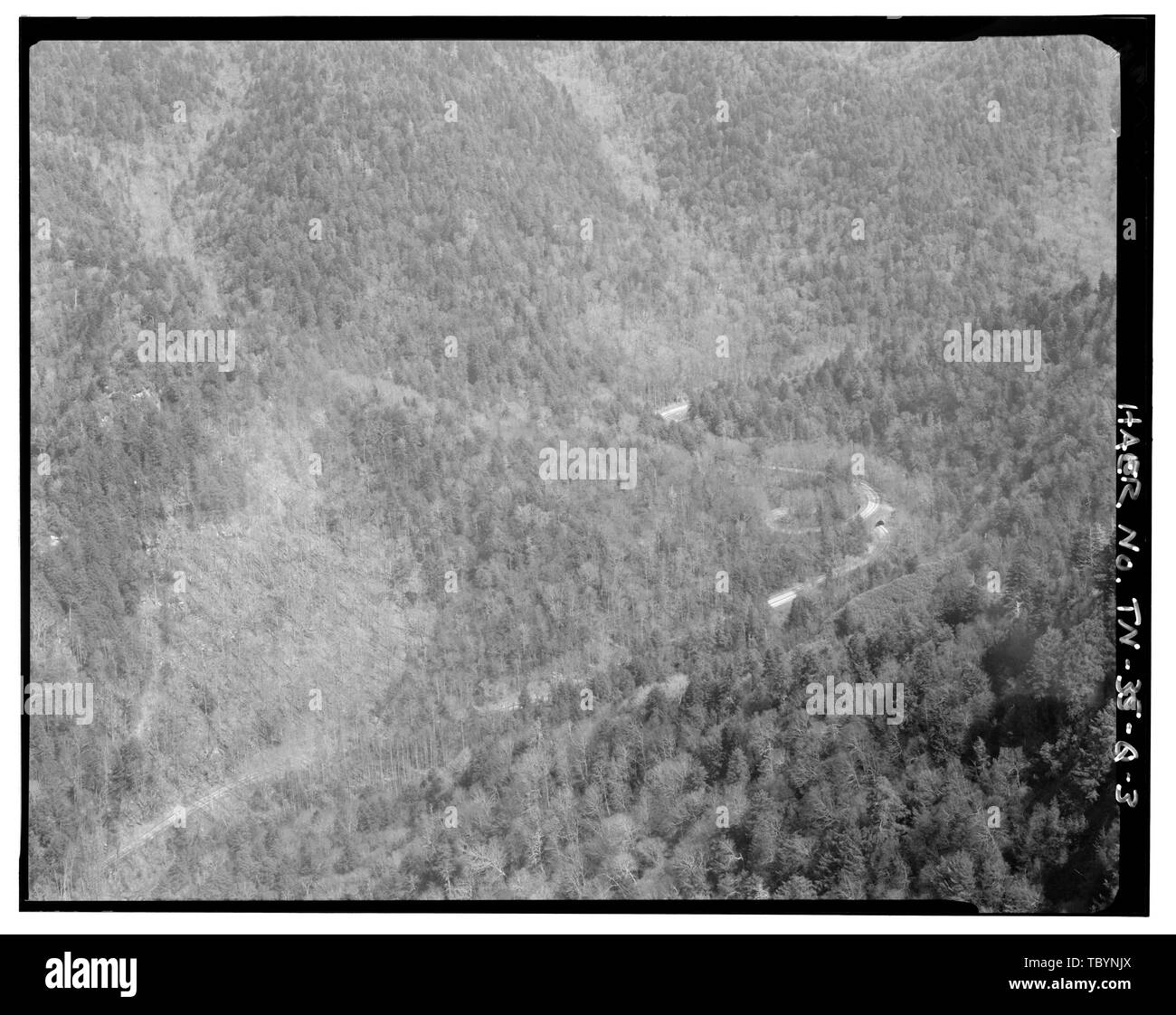 NEWFOUND GAP ROAD, VIEW OF LOOP OVER FROM CHIMNEY TOPS. Great Smoky ...