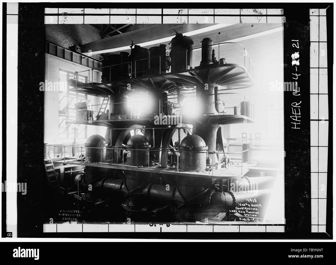 NO. 4 ENGINE. CONNECTIONS FROM PUMP END TO DISCHARGE HEADER MADE ...