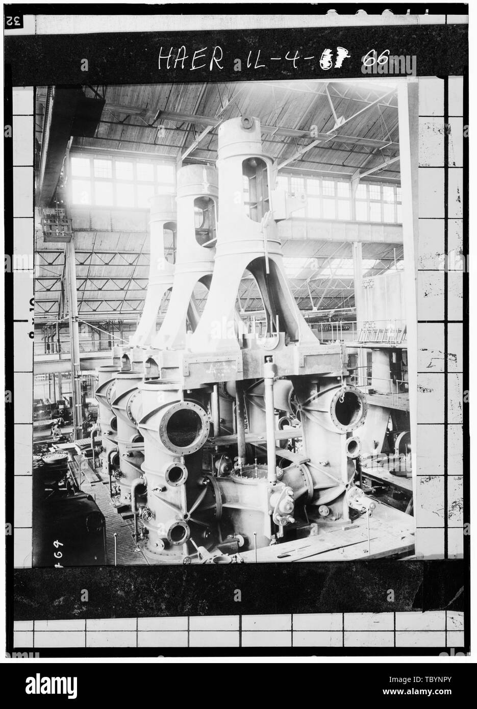 NORDBERG MFGR. CO. ERECTION SHOP ENGINE NO. 3. NOTE PHOTO IS REVERSE ...