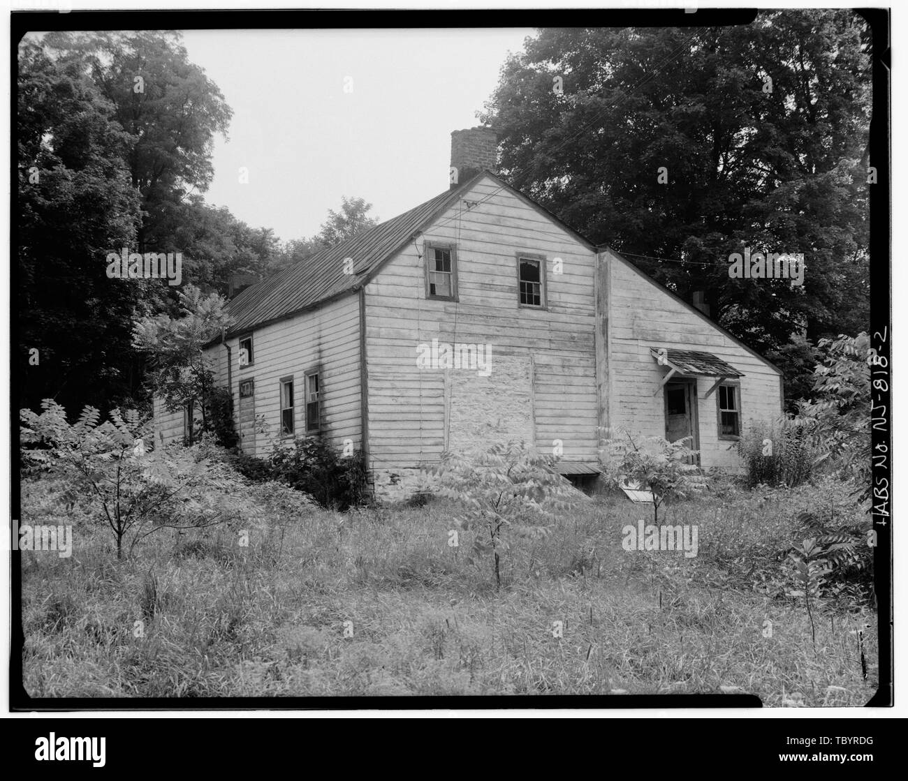 NORTH AND WEST ELEVATIONS Jacob Shimer House, Old Mine Road, Millville ...