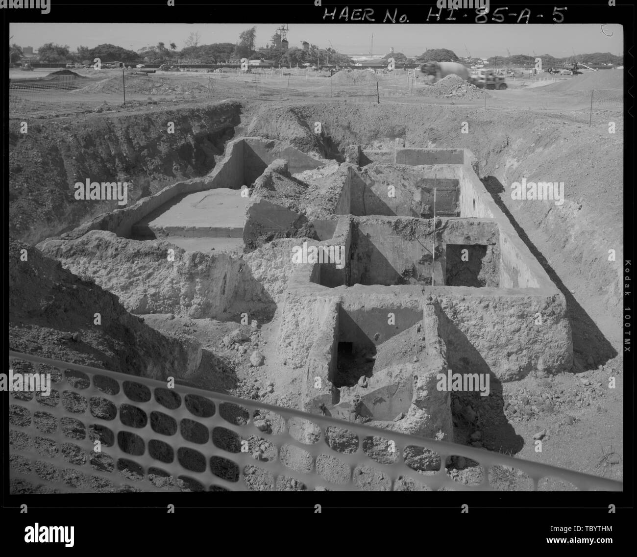 NORTH ELEVATION WITH GRADUATED MEASURING POLE. ABOVEGROUND PORTION IS ...