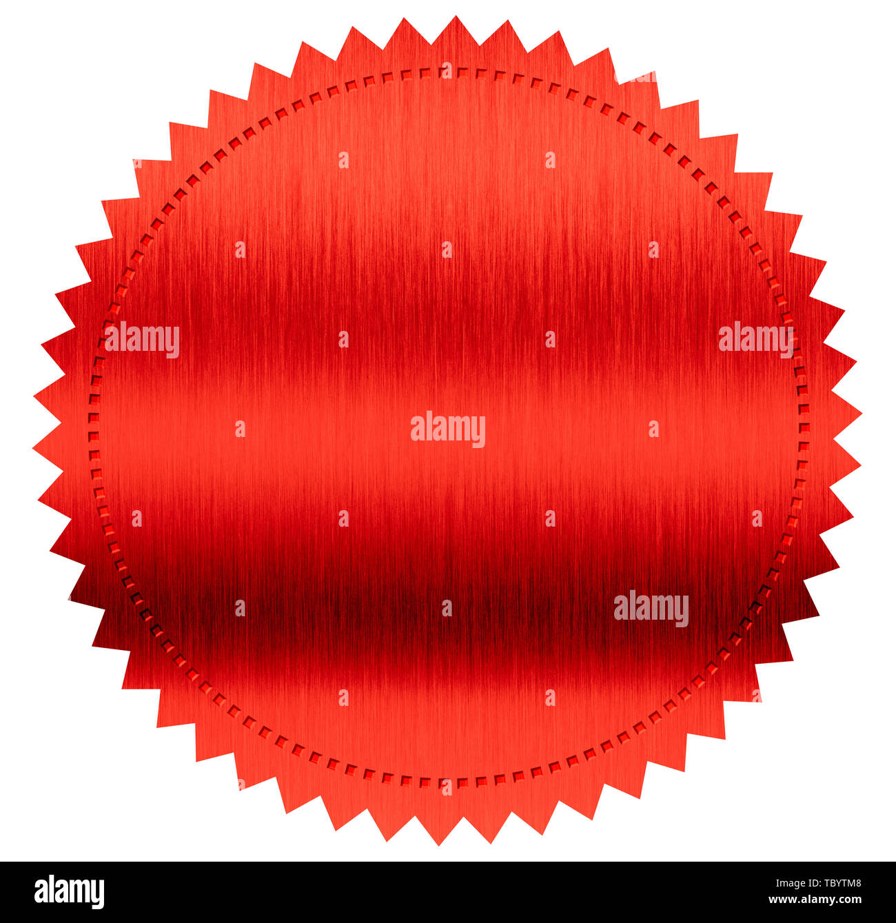 red diploma or certificate metal foil seal isolated on white Stock ...