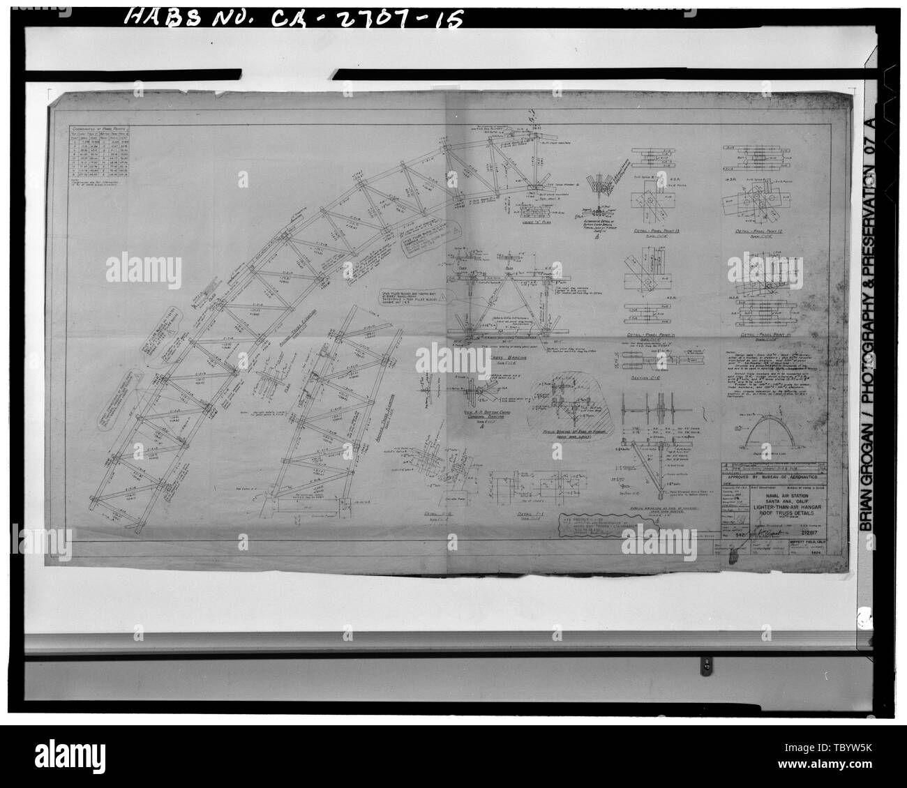 Naval Air Station, Santa Ana, Calif. Lighterthanairhangar roof truss ...