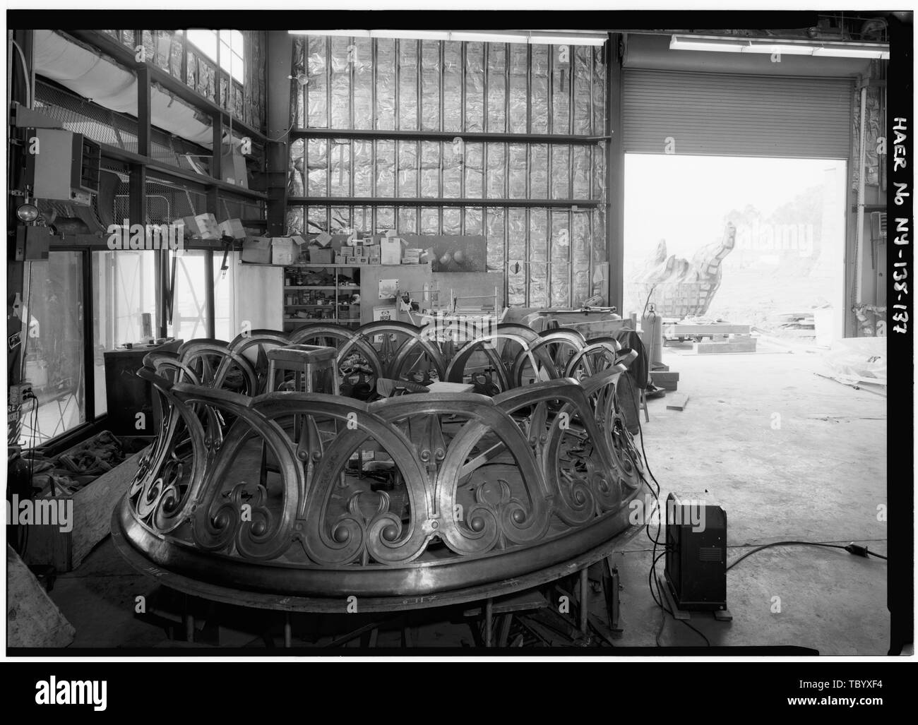 Newlyfabricated torch balustrade, October 14, 1985 Statue of Liberty ...