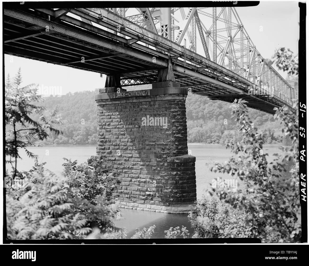 North elevation of main river pier 3. Sewickley Bridge, Spanning Ohio ...