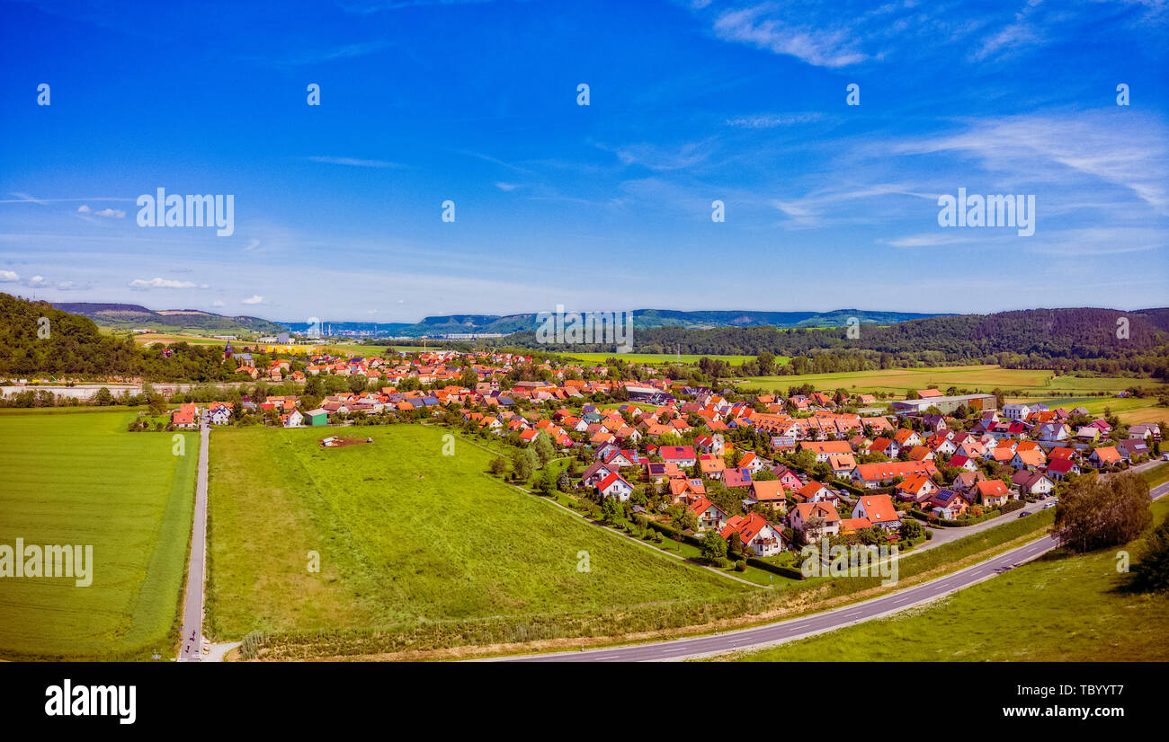 Rothenstein in Thuringia Germany with a view towards Jena Stock Photo ...
