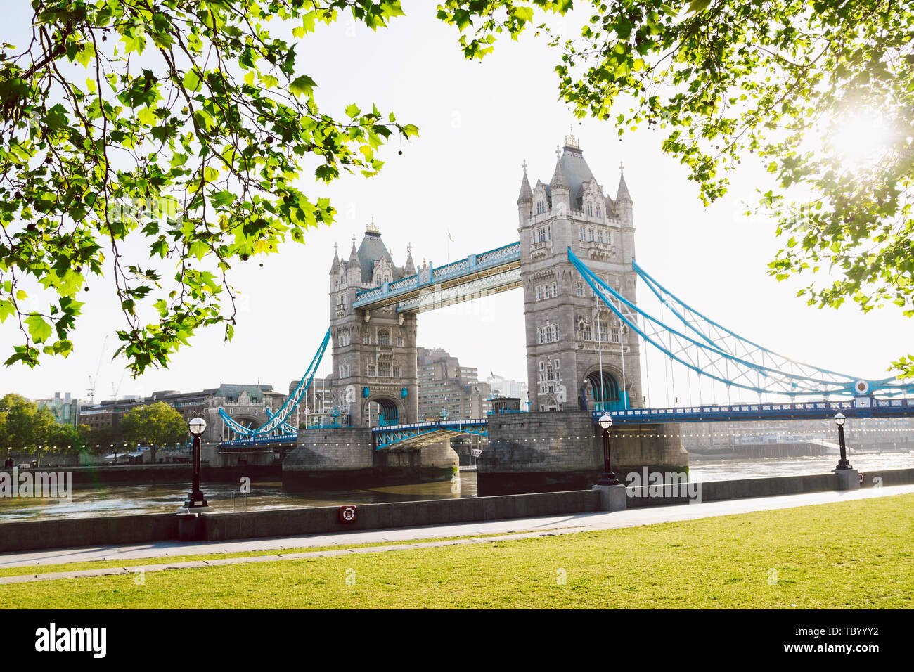 Tower Bridge in London on a sunny morning Stock Photo - Alamy