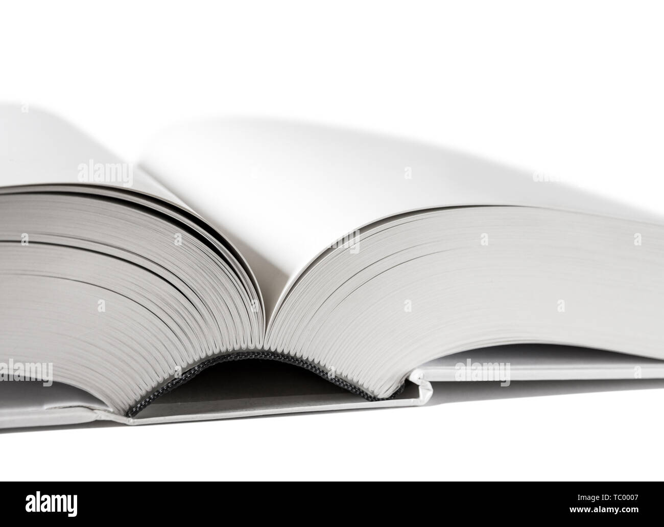Open blank dictionary, book mockup on white background Stock Photo - Alamy