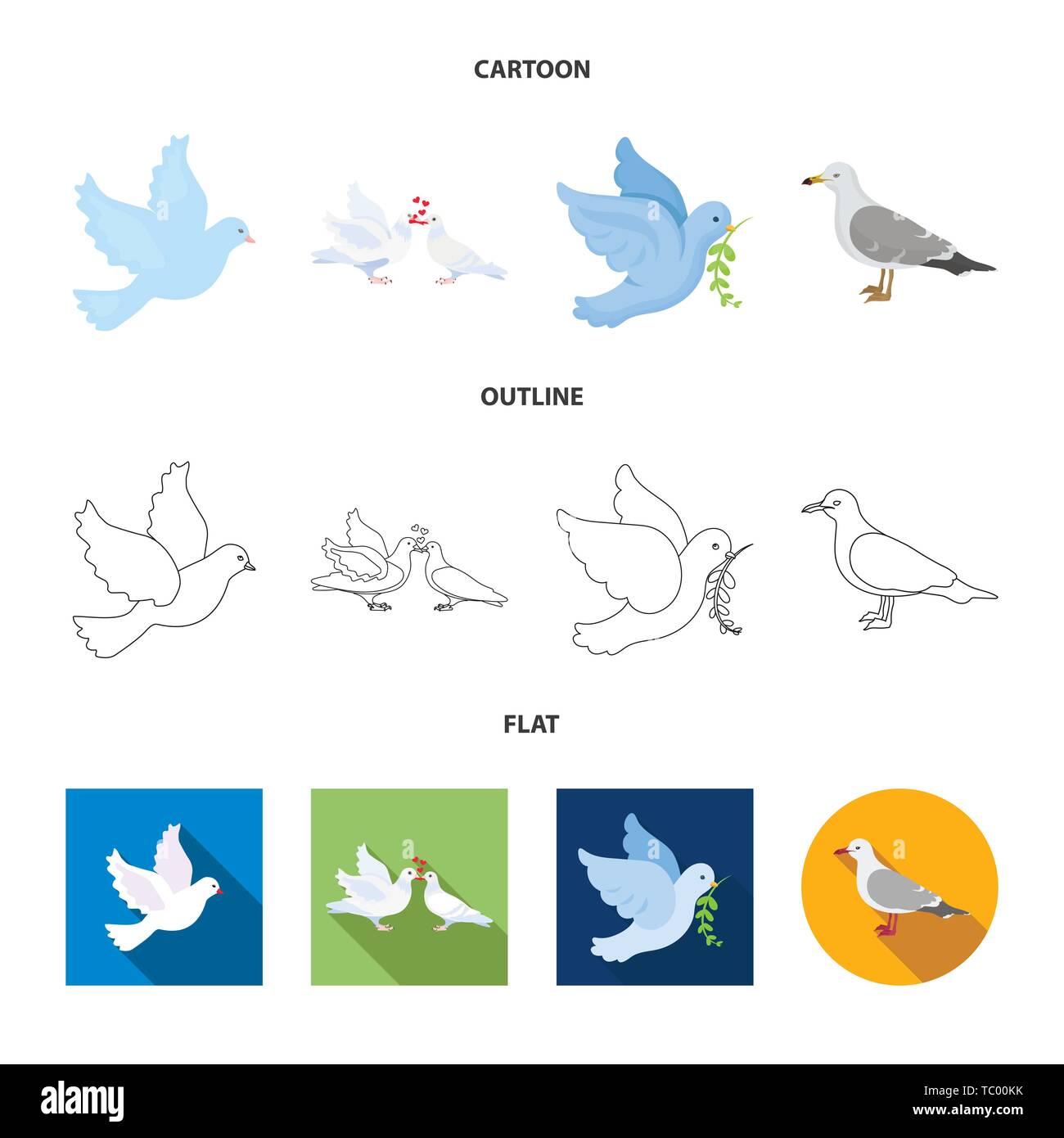 Vector design of flying and dove logo. Collection of flying and carrier ...