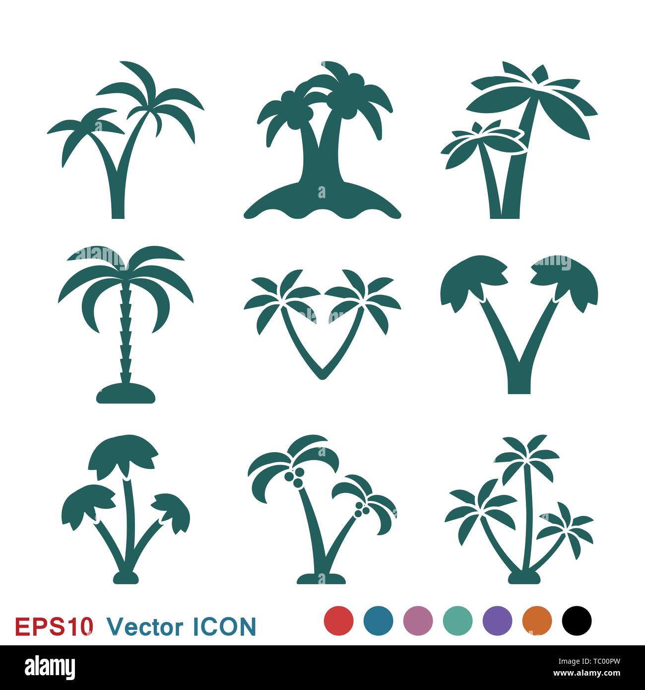Coconut trees Icon vector sign symbol Stock Vector Image & Art - Alamy